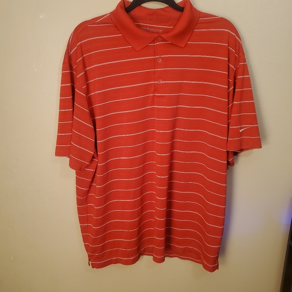 Nike | Shirts | Nike Golf Drifit Red Striped Short Sleeve Collar Neck ...